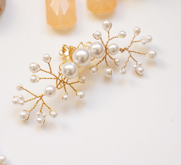 小枝のイヤーカフ イヤーカフ JARDIN bridal 通販 3669748｜Creema(クリーマ)