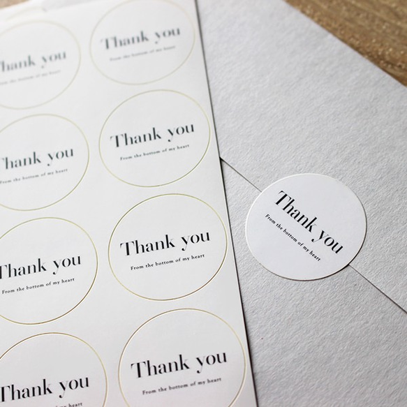 サンキューシール【54枚】※ホワイト シール ベイレタープレス 通販 9612080｜Creema(クリーマ)