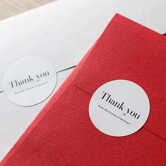 サンキューシール【54枚】※ホワイト シール ベイレタープレス 通販 9612080｜Creema(クリーマ)