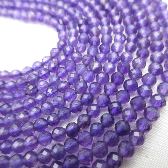 【高品質】/【64面カット】/【アメジスト】/size(3㎜玉)/1set(半連・60玉)/【誕生石】No.736t ビーズ kizuna ...