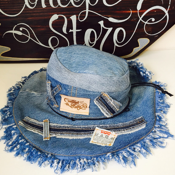 日よけデニムハット ハット Concept store 通販｜Creema(クリーマ) 3934495