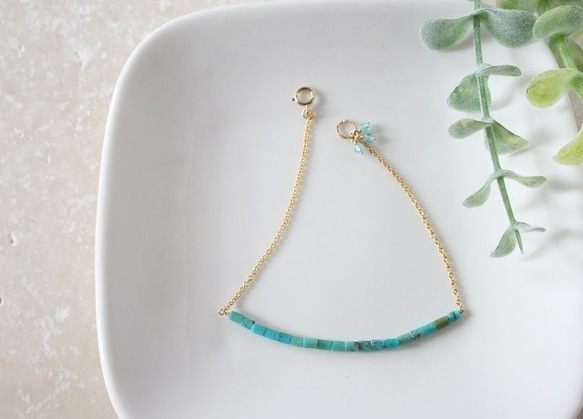 ターコイズのラインブレスレット｜turquoise B ブレスレット UN*DEUX 通販｜Creema(クリーマ) 5458760
