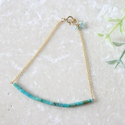ターコイズのラインブレスレット｜turquoise B ブレスレット UN*DEUX 通販｜Creema(クリーマ) 5458760