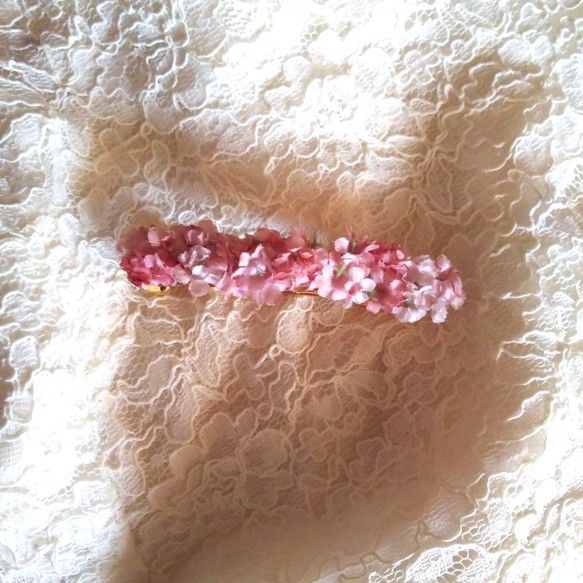 ピンクフラワーバレッタ バレッタ sugaryheavens 通販｜Creema(クリーマ) 1789559