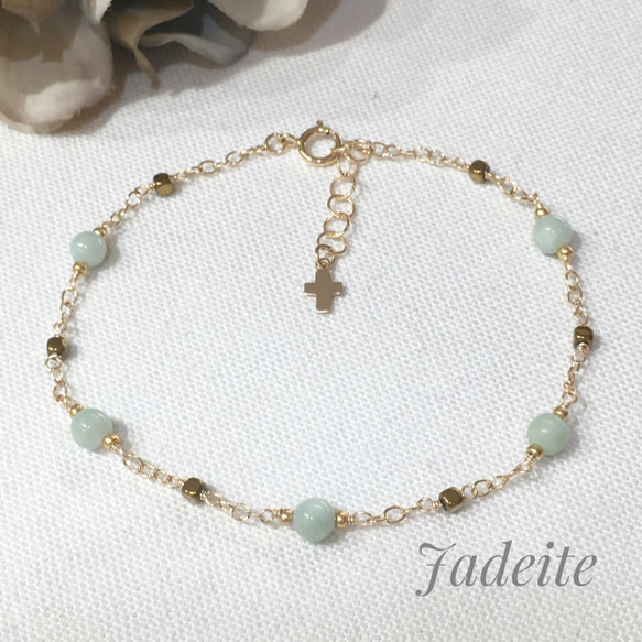 【再販】翡翠orターコイズの華奢ブレスレット(5月＆12月)-14kgf- ブレスレット nOmka『ノムカ』 通販 5885684｜Creema(クリーマ)