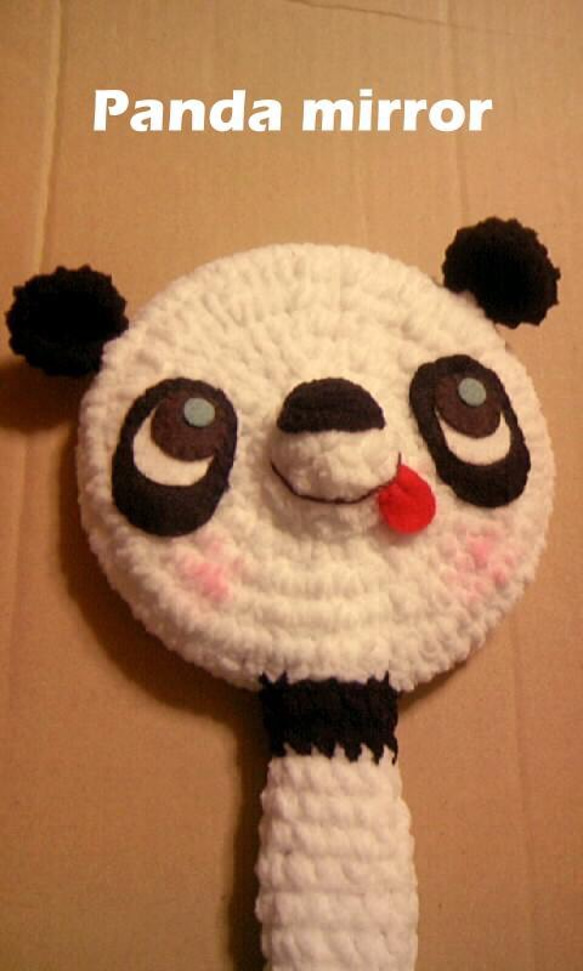 Panda mirror パンダのハンドミラー ② あみぐるみ rakchabaa 通販 1870156｜Creema(クリーマ)