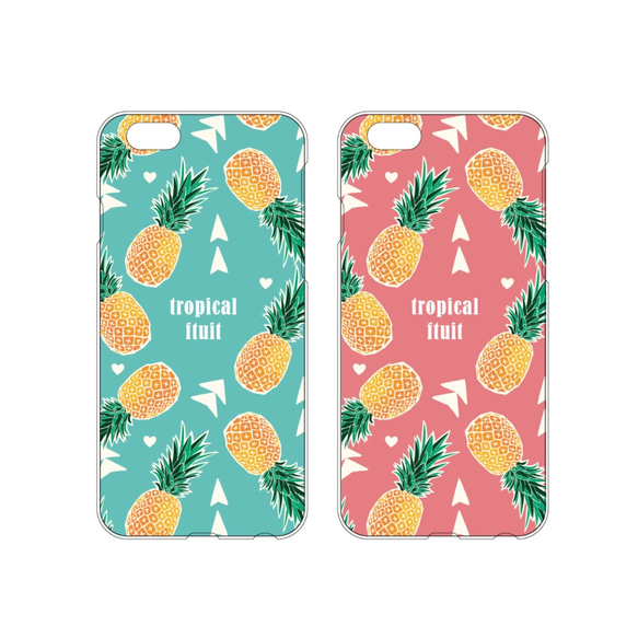 【オーダーメイド】スマートホンケース★ 水彩 パイナップル パイン レトロ トロピカル フルーツ iPhoneケース・カバー 168owl ...
