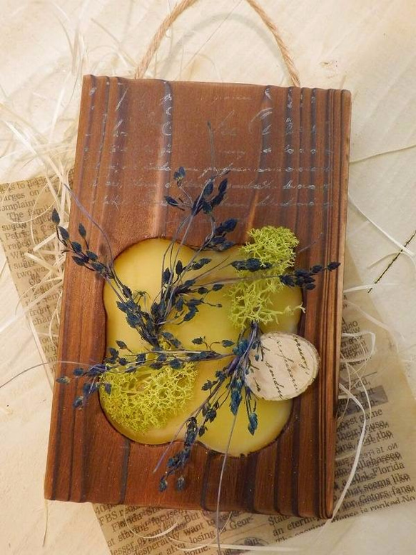 アロマワックスウッド（焼き板：ドライフラワー：シルクオーキッド） キャンドル・キャンドルホルダー yurari fleur 通販 ...