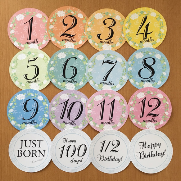 ベビーマンスリーカード レインボー ブルー 雑貨・その他 occhi946 通販｜Creema(クリーマ) 4394337