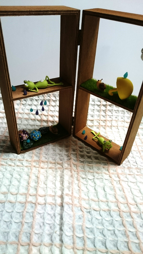 梅雨 蛙の昼下がり その他置物 はる 通販 5563287｜Creema(クリーマ)