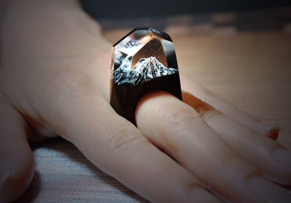 【Creema限定 特別価格 送料無料】Fuji～Resin Wood Ring～ 指輪・リング WORLD BLING 通販 8051613 ...