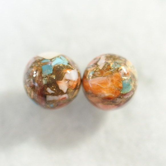 （1点もの）オイスターカッパーターコイズのスタッドピアス（8mm・チタンポスト） ピアス（スタッド・一粒） febfac 通販｜Creema ...