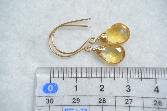 （1点もの）シトリン・ペアシェイプカットの14kgfピアス ピアス（フック・チェーン） febfac 通販｜Creema(クリーマ) 9485757