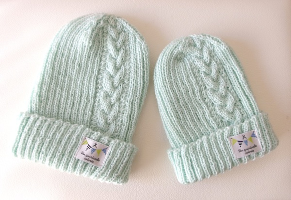 春色ニット帽＜ペパーミント＞ for Kids 帽子(ベビー・キッズ) jumpin penguin 通販 1760744｜Creema(クリーマ)