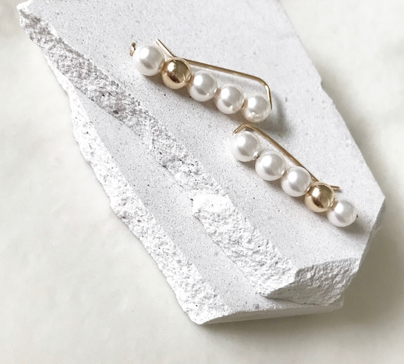 2way 14kg twinkle pearl clip straight イヤークリップ イヤーカフ クリップピアス ピアス（その他） f accessory 通販 10038608 ...