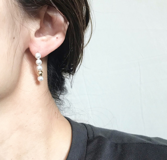 2way 14kg twinkle pearl clip straight イヤークリップ イヤーカフ クリップピアス ピアス（その他） f accessory 通販 10038608 ...