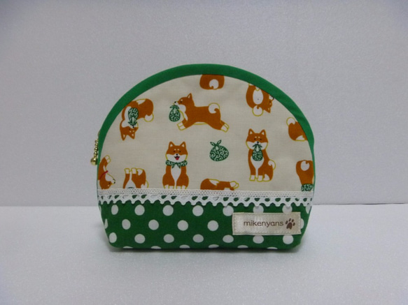 120．コットンタイム掲載作品 柴犬柄のポーチ ポーチ mikenyans 通販 2885890｜Creema(クリーマ)