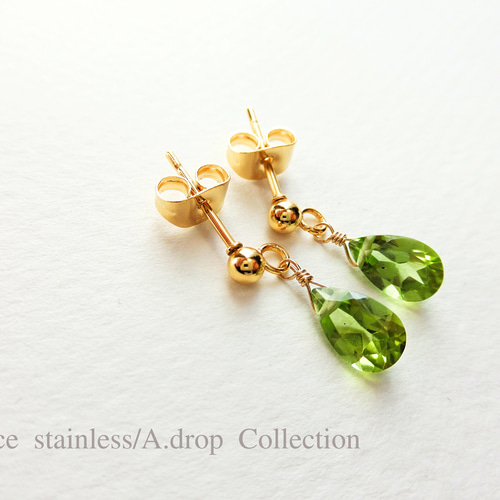宝石ペリドット ピアス ピアス(スタッド・一粒) A.drop 通販 宝石ペリドット ピアス ピアス(スタッド・一粒) A.drop 通販