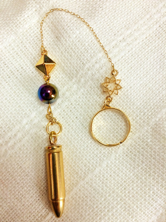 ブラックオーラの弾丸ペンデュラム 指輪・リング timu 通販 1792124｜Creema(クリーマ)