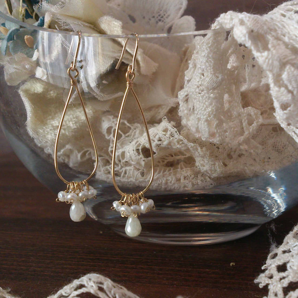 ペアシェイプピアス(シリマナイト) ピアス（フック・チェーン） Culleo 通販｜Creema(クリーマ) 423697