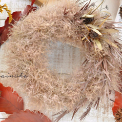 smoke bush wreath ドライフラワー 一枚の葉 通販 4503418｜Creema(クリーマ)