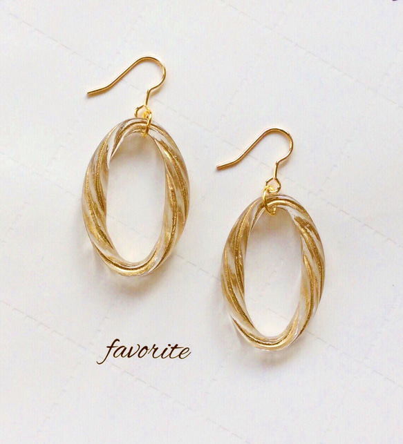 クリアゴールドの輪っかピアス・イヤリング イヤリング・ノンホールピアス LUSH's room 通販｜Creema(クリーマ) 5601210