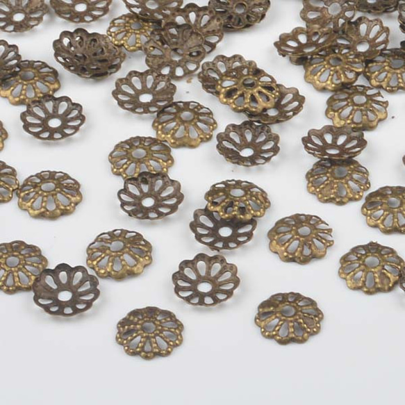 全品送料無料！増量特価 座金 ビーズキャップ 金古美 (菊) 約6mm 約300個 pt-150920-5 金具・チェーン シュエット 通販 ...