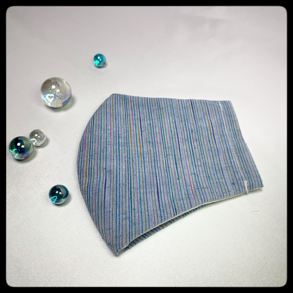 ★即納★ 夏マスク★おとなサイズ：遠州綿紬（なないろ紬海）＆国産シングルガーゼ ★自然素材★ 夏マスク さいとう笑店 通販｜Creema(クリーマ)