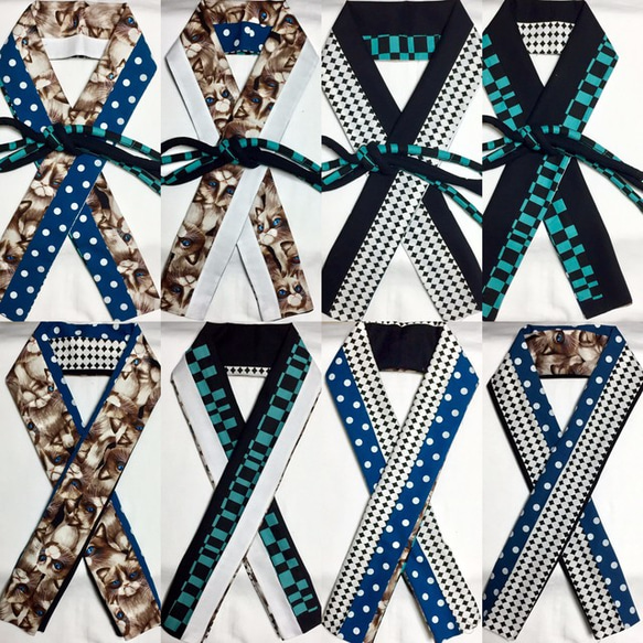 【送料込】多面リバ猫と水玉半襟＋帯締セット 着物 お羊屋 通販 3149737｜Creema(クリーマ)