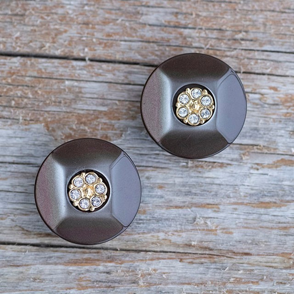 【レトロビジューボタン】 ＃BT261 1穴 20mm C/#48ブラウン 2個セット ボタン takashimabutton 通販 ...