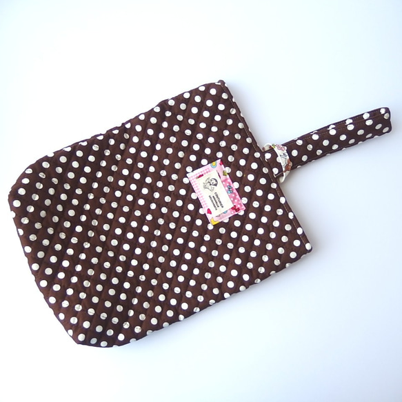 上履き袋 シューズ袋 ブラウンドット＊レトロうさぎ sh-245 上履き袋 こぶたせいさくしょ 通販 12673522｜Creema(クリーマ)