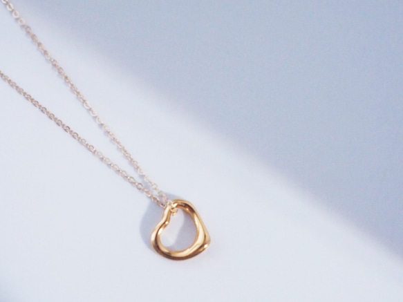 包郵 [24KGP (SV925) 14kgf] 愛心開口項鍊 (40cm) 金鍊 精緻簡約 項鍊 BENIR Accessoires 的作品 2730147｜Creema