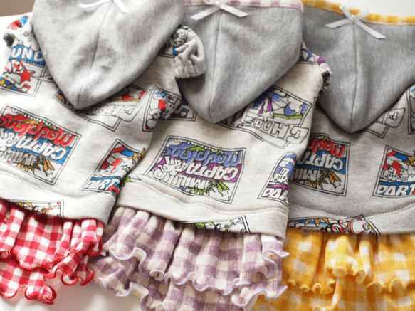 コミック＆チェックワンピース [OP721] ペット服・アクセサリー Bambino 通販 5707157｜Creema(クリーマ)