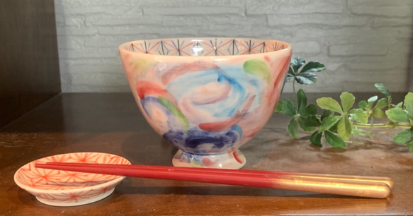 麻の葉moving colorsお茶碗 茶碗・めし碗 手作り陶器Rie 通販 12559093｜Creema(クリーマ)