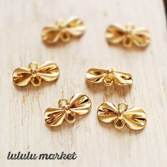 コネクターチャーム リボン 6個 ag-119 チャーム ルルルマーケット 通販 6353454｜Creema(クリーマ)