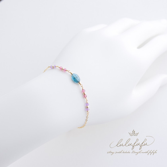 lulufufu 14kgf kyanite & tiny stone bracelet ブレスレット lulufufu 通販｜Creema(クリーマ) 7693326