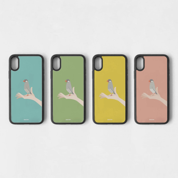 スマートフォンケース（手タクシー / シルバー文鳥） iPhoneケース・カバー BIRDSTORY 通販｜Creema(クリーマ) 12740668