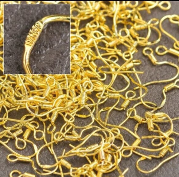 18kgf刻印有♡ピアスフックパーツ資材♡ゴールドフィルド♡ハンドメイド作品14kgf 14kgp 金具・チェーン 木製オーナメント SEA JWL 通販｜Creema(クリーマ) 2361570