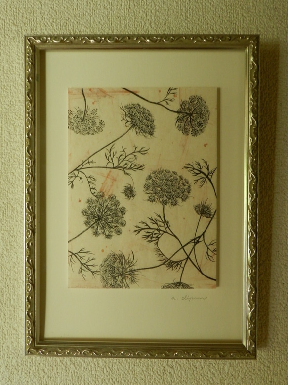 【akaruku ー人参の花ー】原画 額装 絵画 atelier clip 通販 12455249｜Creema(クリーマ)