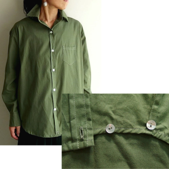 カシュクール2wayカッターシャツ カーキ シャツ ngaco-belo＆stjarna 通販｜Creema(クリーマ)