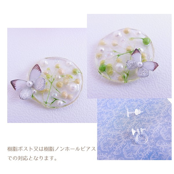 夏の庭 樹脂ピアスor樹脂ノンホールピアス イヤリング・ノンホールピアス MALUI-TSUKI 通販 5608530｜Creema(クリーマ)