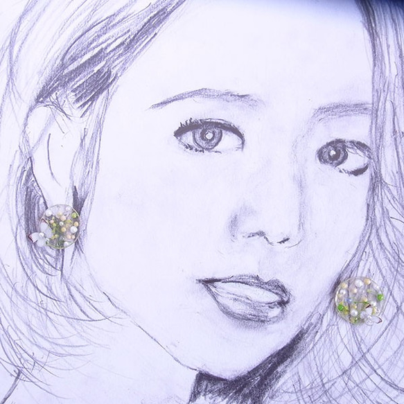 夏の庭 樹脂ピアスor樹脂ノンホールピアス イヤリング・ノンホールピアス MALUI-TSUKI 通販 5608530｜Creema(クリーマ)