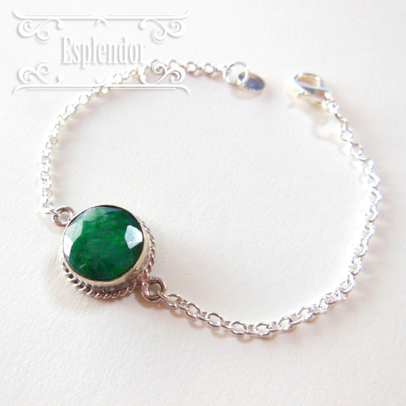 コロンビア産 エメラルド シルバーブレスレット ブレスレット Esplendor 通販 2224142｜Creema(クリーマ)