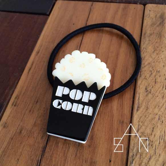 popcorn hair elastic black_ポップコーンアクリルへアゴム ヘアゴム sAn 通販 779462｜Creema(クリーマ)