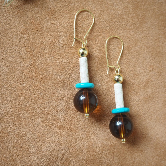 天然石MIXピアス ピアス（フック・チェーン） MU 通販 3415250｜Creema(クリーマ)