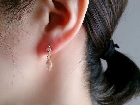 ＊新作＊ ダイヤシェイプのドロップピアス(イヤリング) ピアス（フック・チェーン） Deux Soeurs ＊yasu＊ 通販｜Creema ...