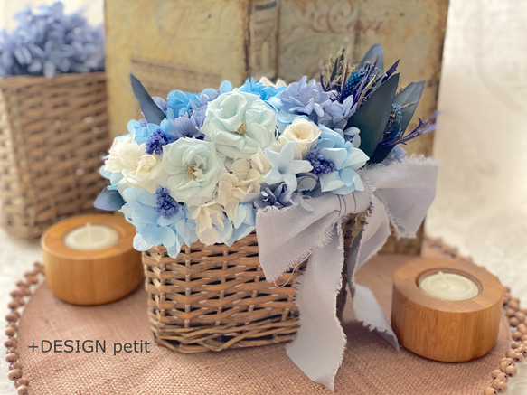 ++パニエアレンジ オルタンシア++ プリザーブドフラワー +DESIGN petit 通販 12089387｜Creema(クリーマ)