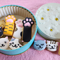 『猫の日2025』猫ちゃん好きに!猫ちゃんのアイシングクッキー クッキー缶 猫の手※白砂糖不使用身体に優しいアイシング クッキー ちゃちゃねね ...