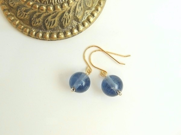 ブルーフローライトのピアス・14kgf(イヤリング・ピアス各種に変更無料) ピアス（フック・チェーン） Fairy♪ 通販 2494626 ...