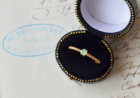 14kgf ひと粒石のリング ドット *オパール* 送料無料 指輪・リング nosh*bijoux 通販 2672809｜Creema(クリーマ)